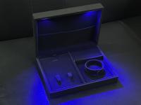 China Customized Your Logo- Luxury Black LED Jewelry Box LED Big Necklace Box LED Jewelry Set Box for sale