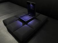 China Customized Your Logo- Luxury Black LED Pendant Box LED Small Necklace Box for sale