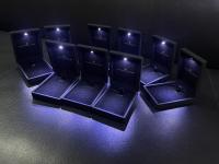 China Customized Your Logo- Luxury Black LED Pendant Box LED Small Necklace Box for sale