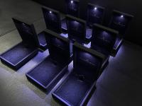 China Customized Your Logo- Luxury Black LED Pendant Box LED Small Necklace Box for sale