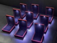 China Customized Your Logo- Luxury Red LED Pendant Box LED Small Necklace Box for sale