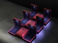 China Customized Your Logo- Luxury Red LED Pendant Box LED Small Necklace Box for sale