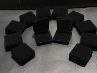 China Black Velvet Gold box velvet coin medal box customized for sale