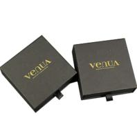 China Customized Black Paper Drawer Jewelry Box for sale