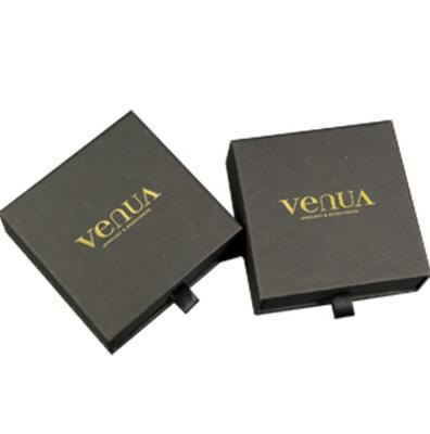 China Customized Black Paper Drawer Jewelry Box for sale
