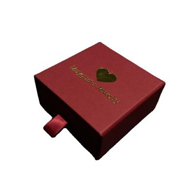 China Paper drawer ring box can use to earring and necklace-small drawer jewelry box for sale