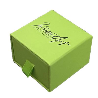 China Customized Green Paper Drawer Ring Box for sale