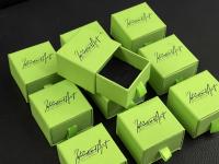 China Customized Green Paper Drawer Ring Box for sale
