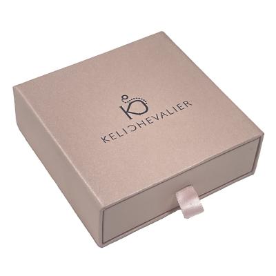 China Customized Pink Paper Drawer Jewelry Box for sale