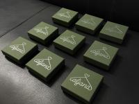China Customs Dark Green Paper Jewelry Box -Use to Earring Pendant Bracelet Necklace for sale