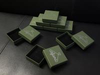 China Customs Dark Green Paper Jewelry Box -Use to Earring Pendant Bracelet Necklace for sale