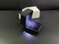 China Customized Your Logo- Luxury Black Octagonal LED Ring Box for sale