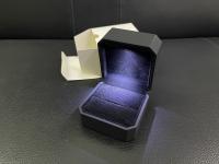 China Customized Your Logo- Luxury Black Octagonal LED Ring Box for sale