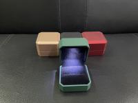 China Customized Your Logo- Luxury Black Octagonal LED Ring Box for sale
