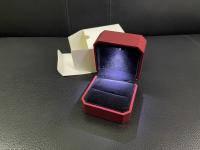 China Customized Your Logo- Luxury Red Octagonal LED Ring Box for sale