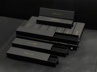 China Customized black paper drawer bracelet box long chain box for sale
