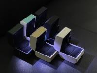 China Customized Your Logo-White Pu Leather LED Ring Box for sale