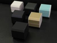 China Customized Your Logo-Gold Pu Leather LED Ring Box for sale