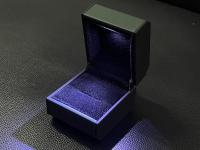 China Customized Your Logo-  Green Pu Leather LED Ring Box for sale