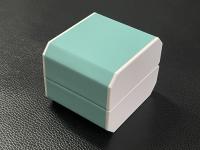 China Customized Your Logo-Azure Pu Leather LED Ring Box for sale