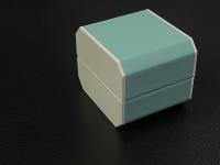 China Customized Your Logo-Azure Pu Leather LED Ring Box for sale