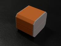 China Customized Your Logo-Orange Pu Leather LED Ring Box for sale