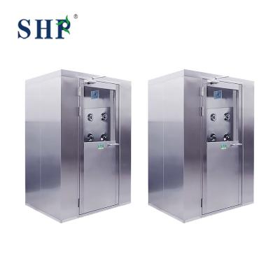 China 1.1KW Full Stainless Steel Double Automatic Air Shower Room 20-25m/s Wind Speed for sale
