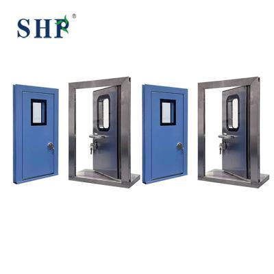 China GMP Hygiene Galvanized or 304 Stainless Steel Interior Modular Cleanroom Swing Entry Doors for Hospitals for sale