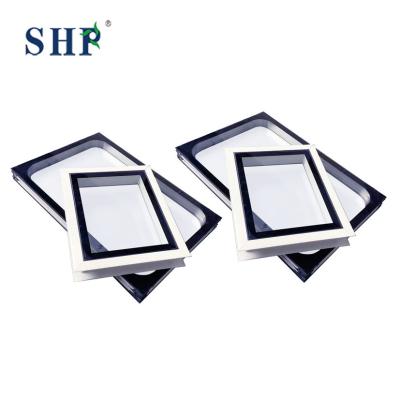 China Double Layer Observation Clean Room Window Purification Fixed Glass Window 5mm Tempered Glass 1000x1000mm for sale