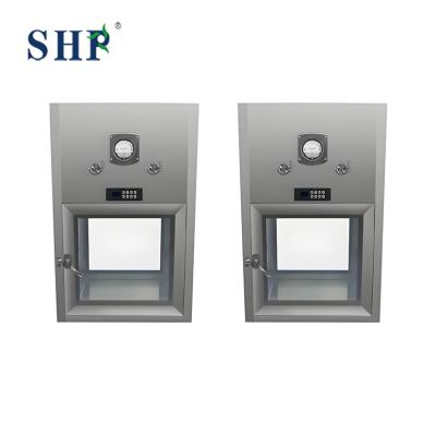 China Stainless Steel Electronic Dynamic Pass Box 600mm Cleanroom Interlock Pass Through Chamber for sale