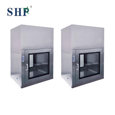 China Dynamic Pass Box SS304 SS316 HEPA Filter 600x600x600mm Cleanroom Transfer Window for sale