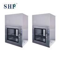 China Stainless Steel Electronic Dynamic Pass Box 600mm Cleanroom Interlock Pass Through Chamber for sale