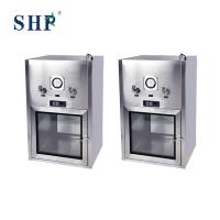 China Stainless Steel Electronic Dynamic Pass Box 600mm Cleanroom Interlock Pass Through Chamber for sale