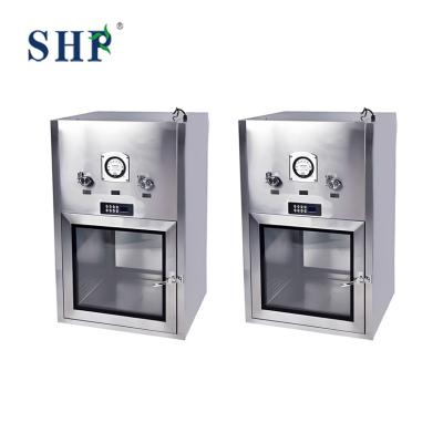China Stainless Steel Electronic Dynamic Pass Box 600mm Cleanroom Interlock Pass Through Chamber for sale