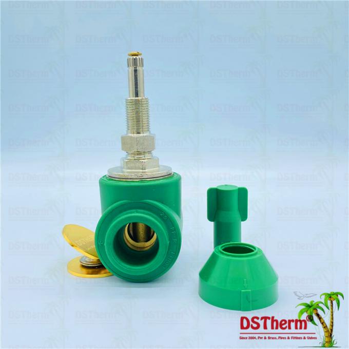 PPR Coated Brass Stop Valve Corrosion Resistant Gate Valve With Cover 3
