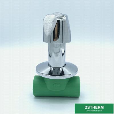 China Triangle Handle Plastic PPR Stop Valve Middle Weight Type Chrome Plated for sale