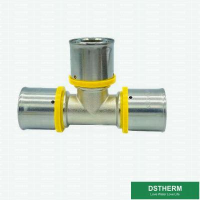 China Brass Gas Equal Threaded Tee Press Fittings For Pex Aluminum Pex Pipe for sale