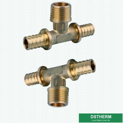 China ISO Nickel Plated PEX Brass Fittings For Male Threaded Tee for sale
