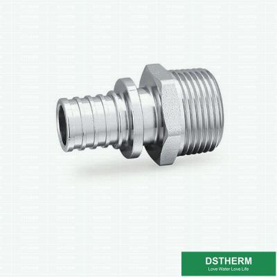 China Customized Slide Male Threaded Coupling Brass Press Fittings Chrome Plated 1/2