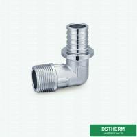 China Chrome Plated PEX Brass Fittings Slide Male Threaded Elbow Press Fittings for sale