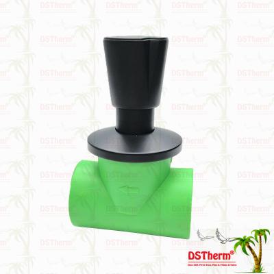 China Ppr Black Plated Stop Valve Brass Valve Core Electrophoretic Black Coating Customized Size for sale