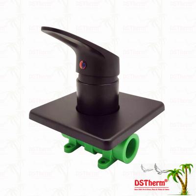 China Three-way Square Panel Ppr Black Plated Mixer Shower Valve Mixing Valve for sale