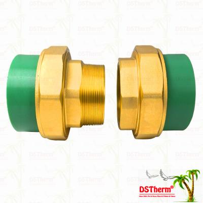 China Green Ppr Male & Female Customized Brass Threaded Union Corrosion Resistant for sale