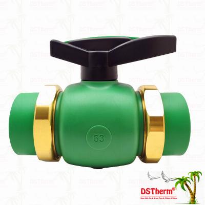 China PPR Union Ball Valve Full Bore Ppr Double Union Ball Valve 20-63MM Exposed Installation for sale