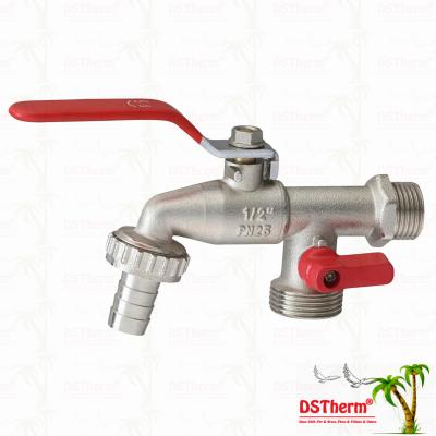 China Medium Classic Universal Double Outlet Bibcocks Brass Faucet Brass Tap 1/2