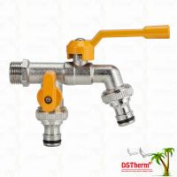 China Brass Economic Double Outlet Bibcocks Brass Faucet Nickel Plated Brass Tap 1/2
