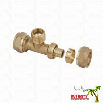 China Male Threaded Tee Pex Brass Fittings Nickel Plated Screw Fittings for sale
