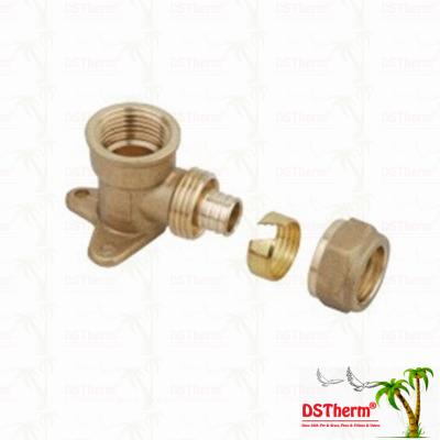 China Female Wall Plated Threaded Elbow Pex Brass Fittings Brass Color Customized Logo Screw Fittings Middle Weight for sale