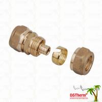 China Equal Threaded Coupling Pex Brass Fittings Brass Color Customized Logo Screw Fittings Middle Weight for sale
