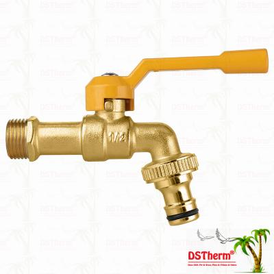 China Gold Plated Heavy Duty Classic Aluminum Handle Bibcocks Spigot Water Tap Water Spout Faucet for sale